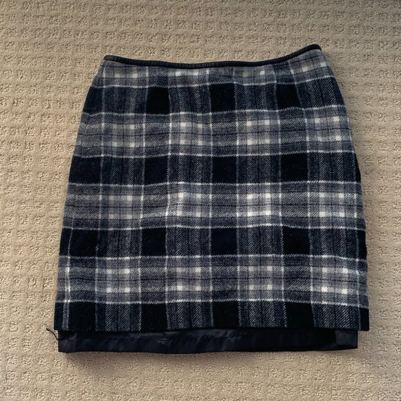 Nine West | Skirts | Nine West Black And White Wool Plaid Skirt Size 4 ...